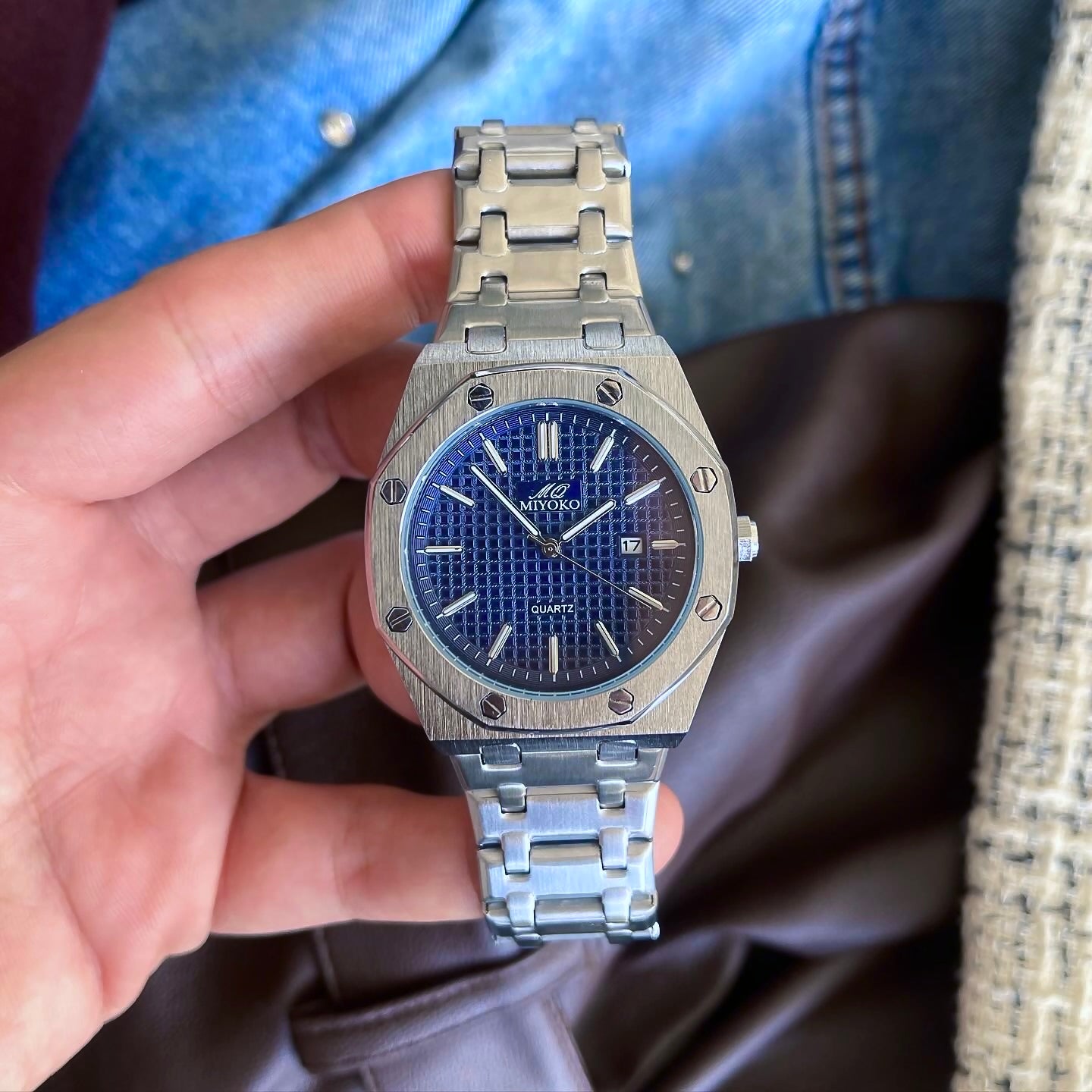Silver Blue COMMANDER Men Watch – Miyoko Watches