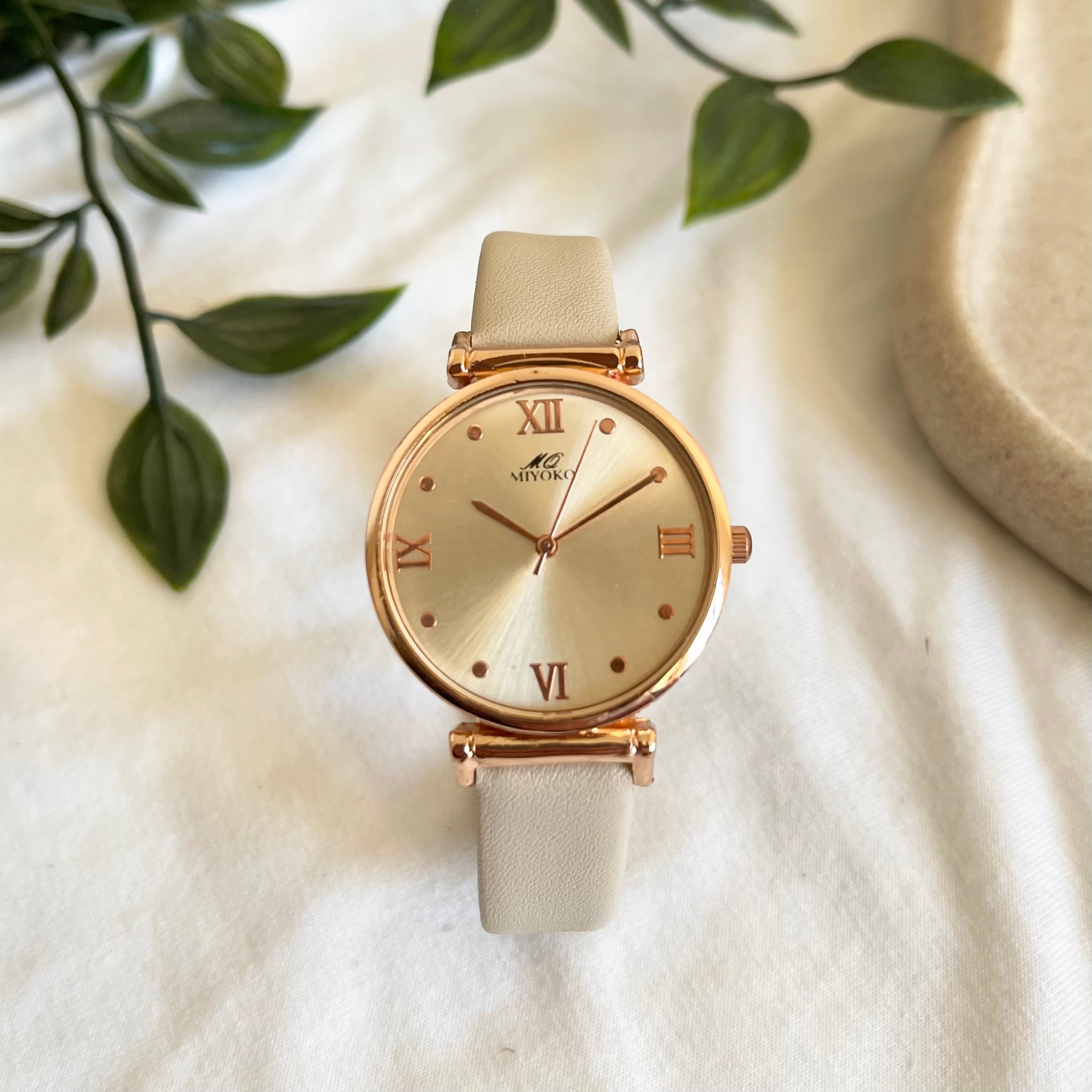 Beige Orla Leather Watch – Miyoko Watches