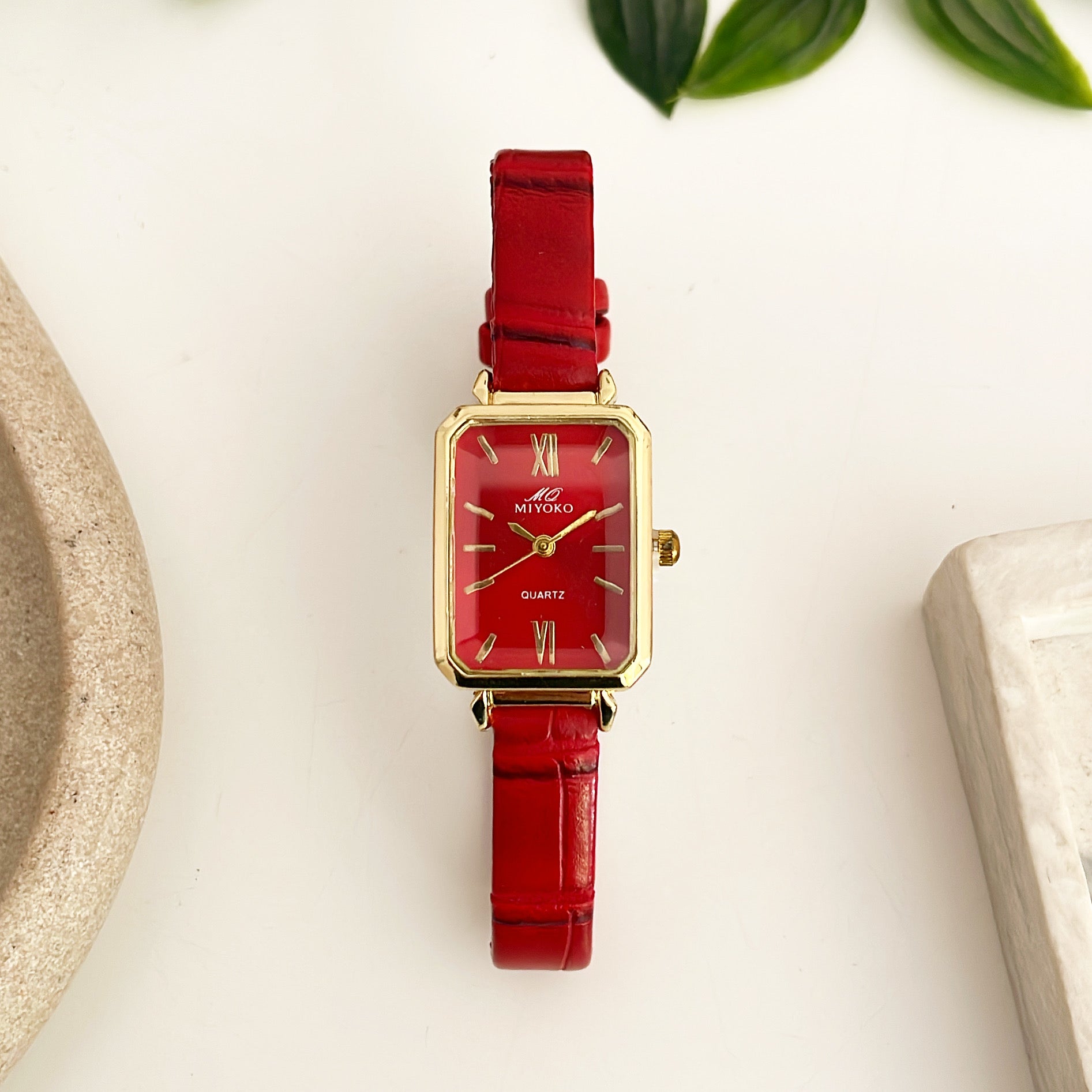Red Majeste Leather Watch – Miyoko Watches