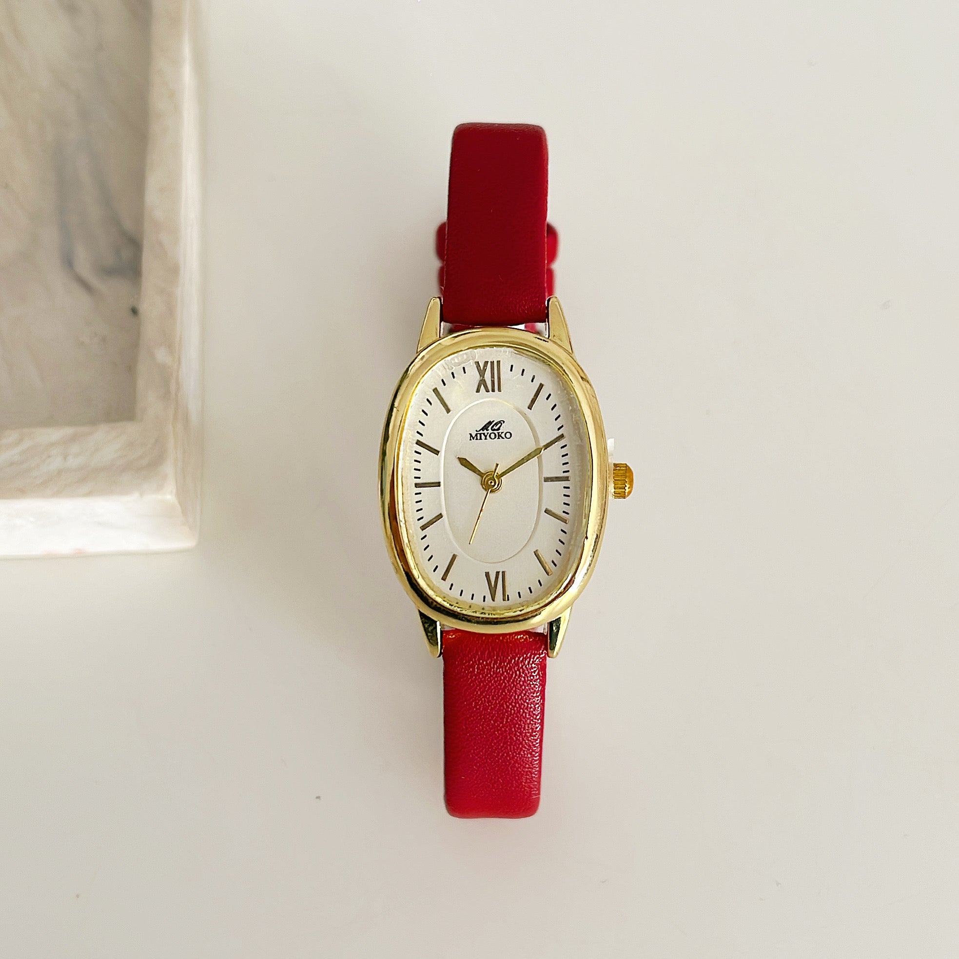 Red Opal Leather Watch – Miyoko Watches