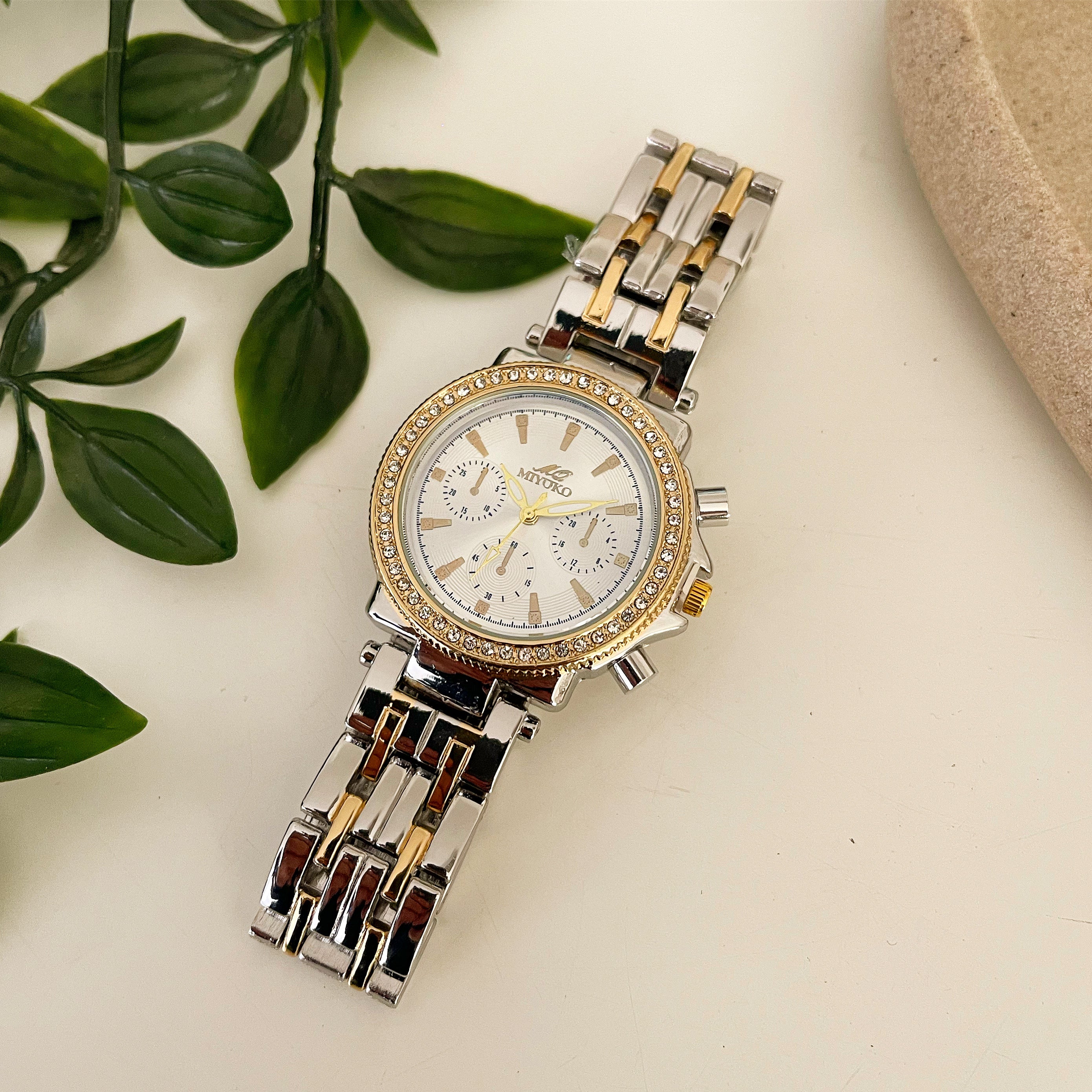 Mixed White Capri Metal Watch – Miyoko Watches