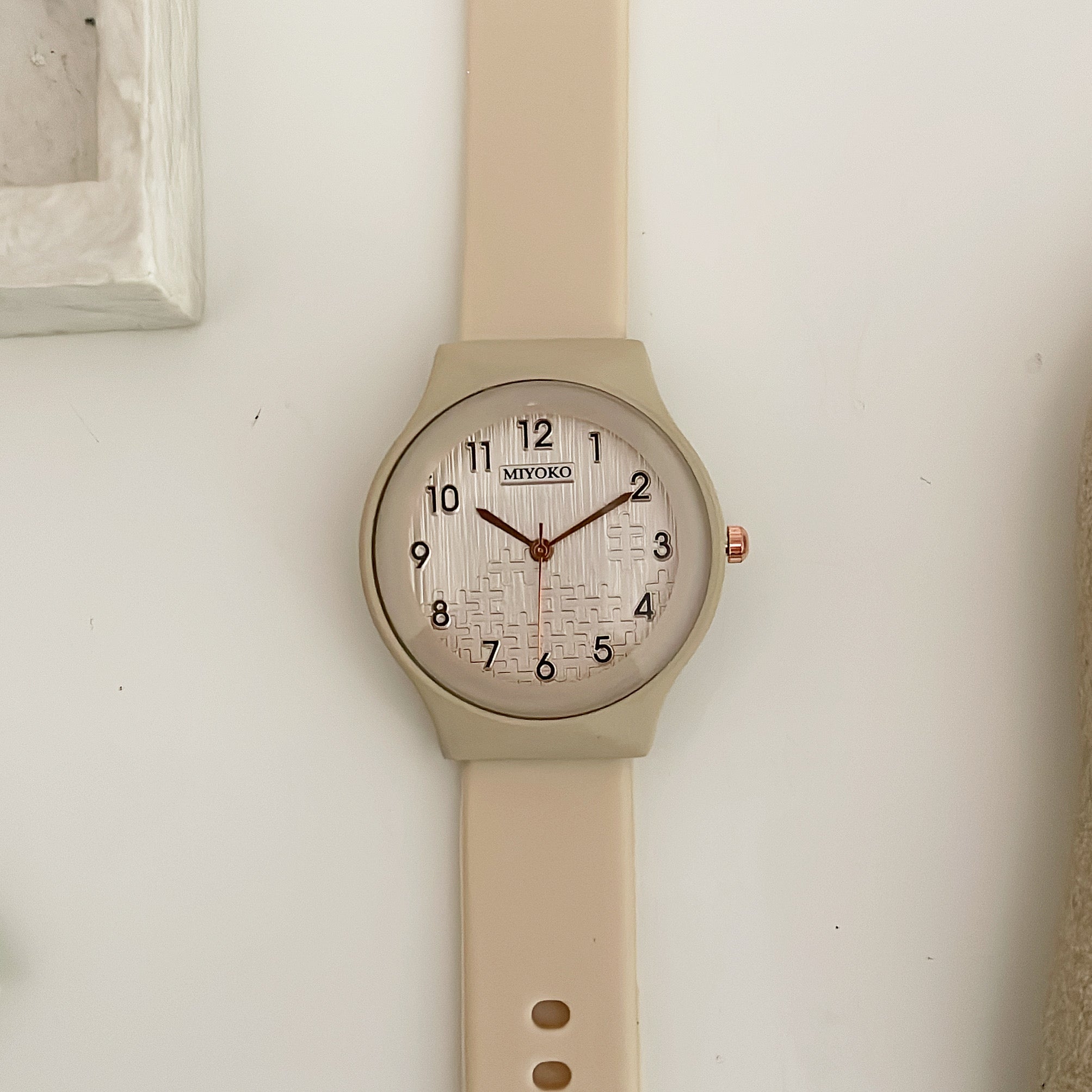 Beige Practical Rubber Watch – Miyoko Watches