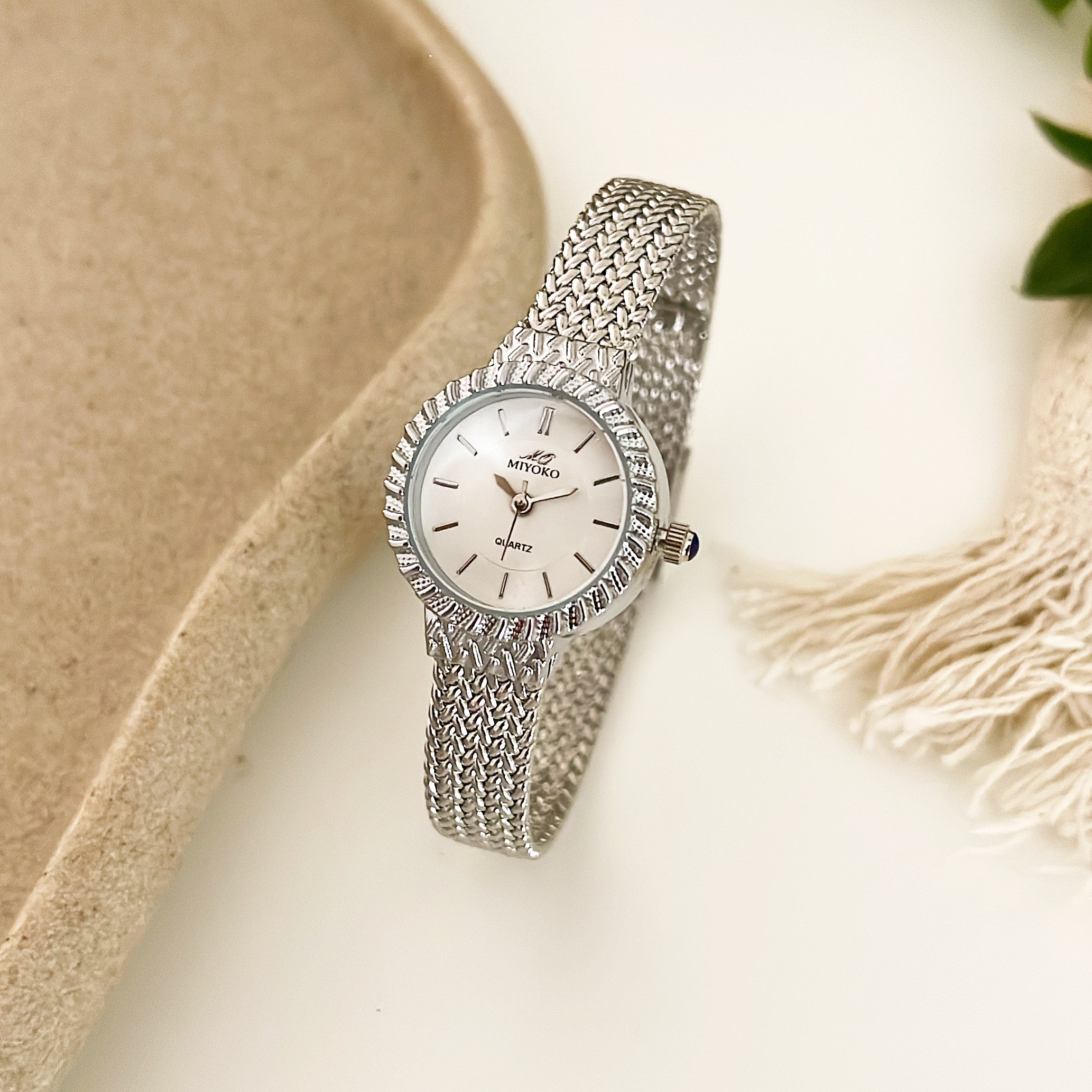 Silver X White Luxe Metal Watch – Miyoko Watches