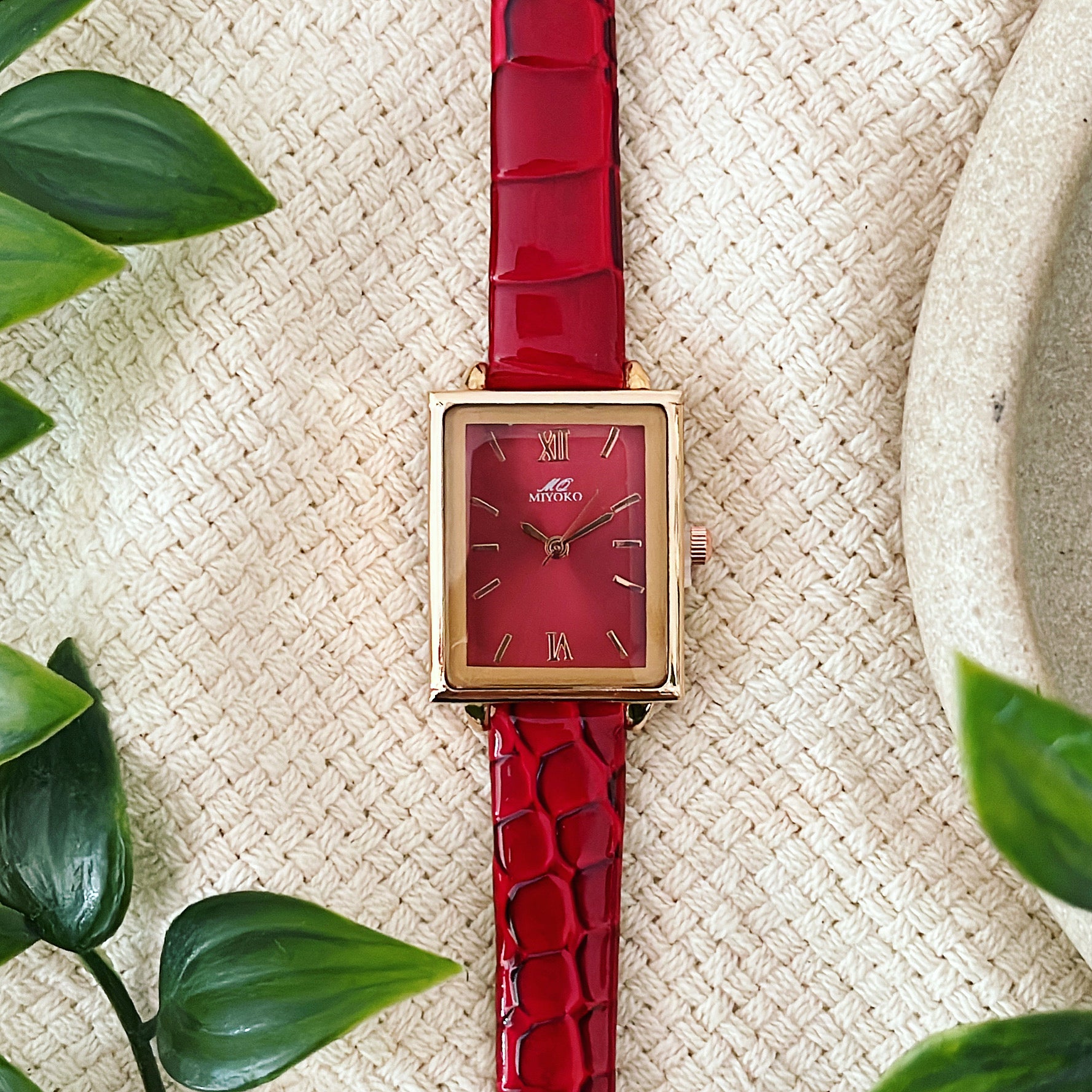 Red Vintage Leather Watch – Miyoko Watches