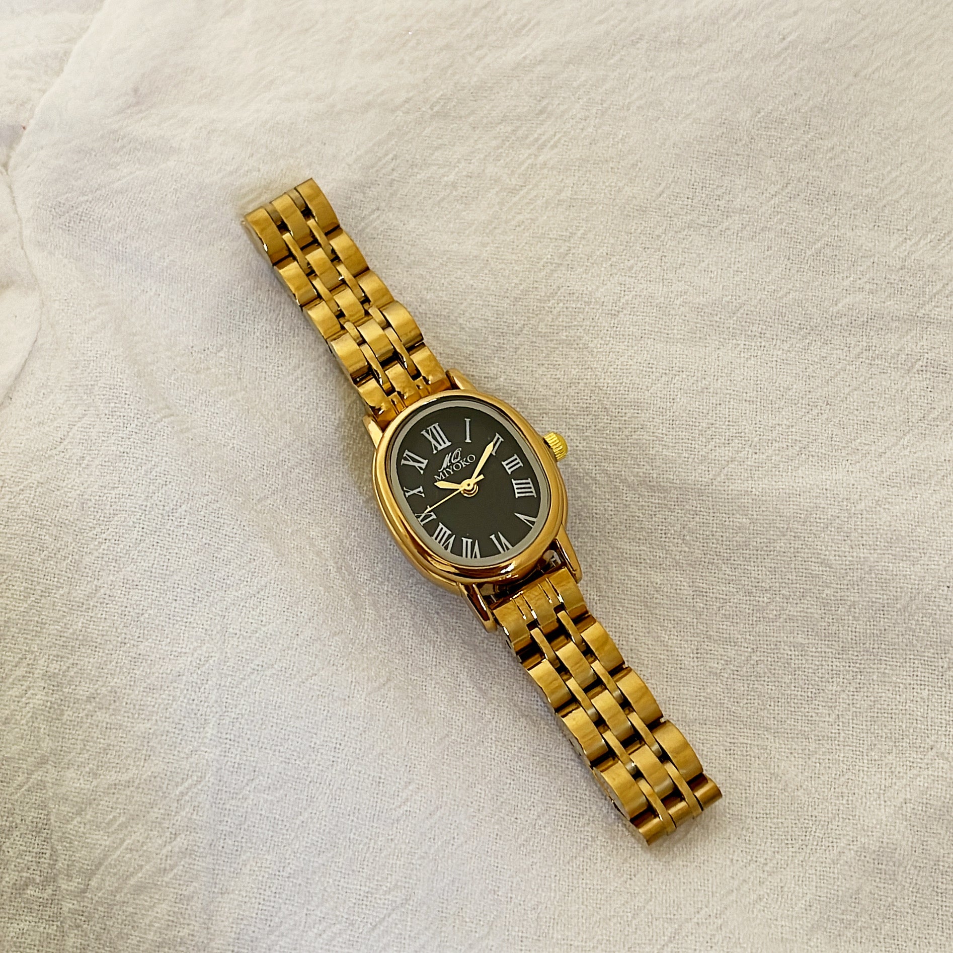 Gold Black Reina Metal Watch – Miyoko Watches