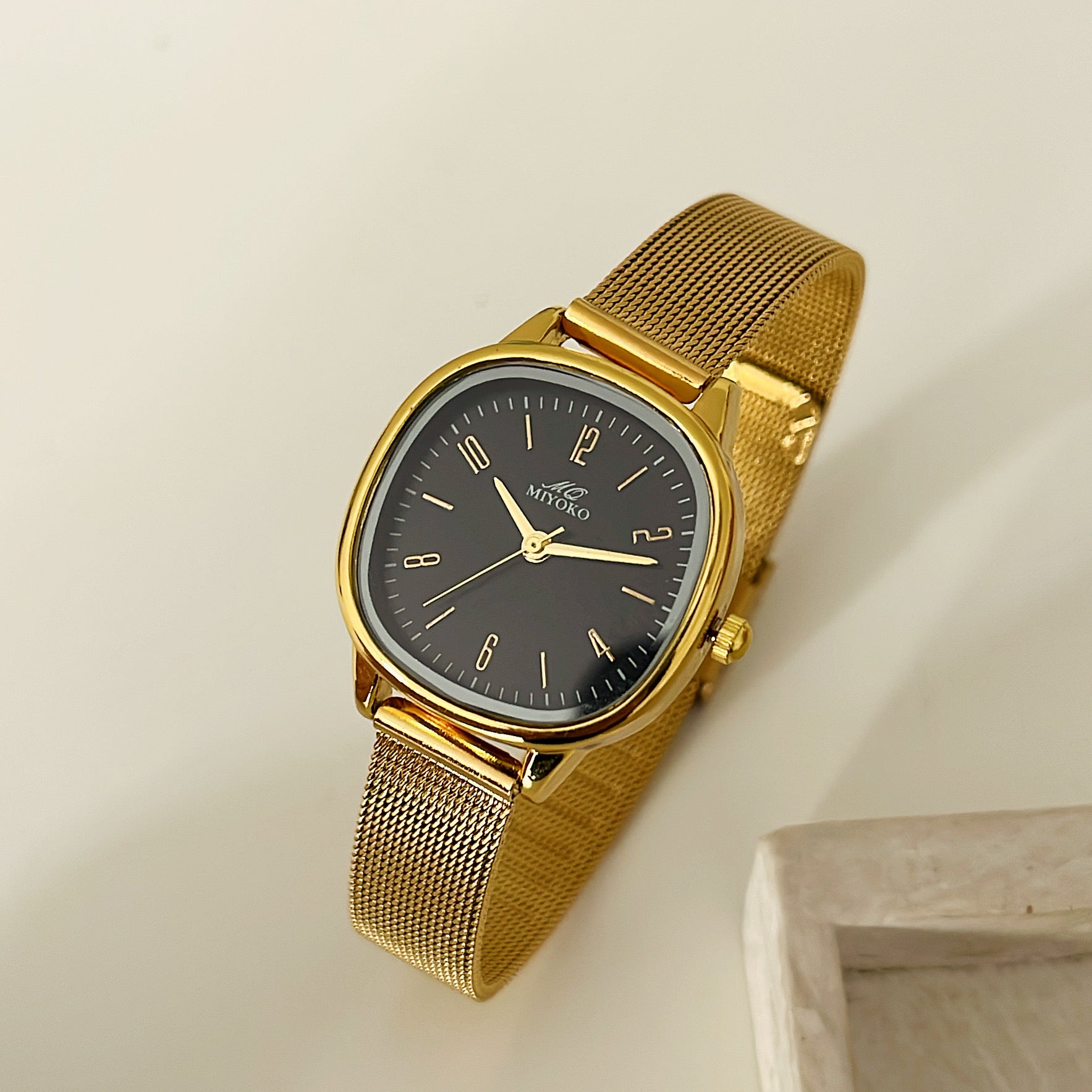 Gold Black 80s Metal Watch – Miyoko Watches