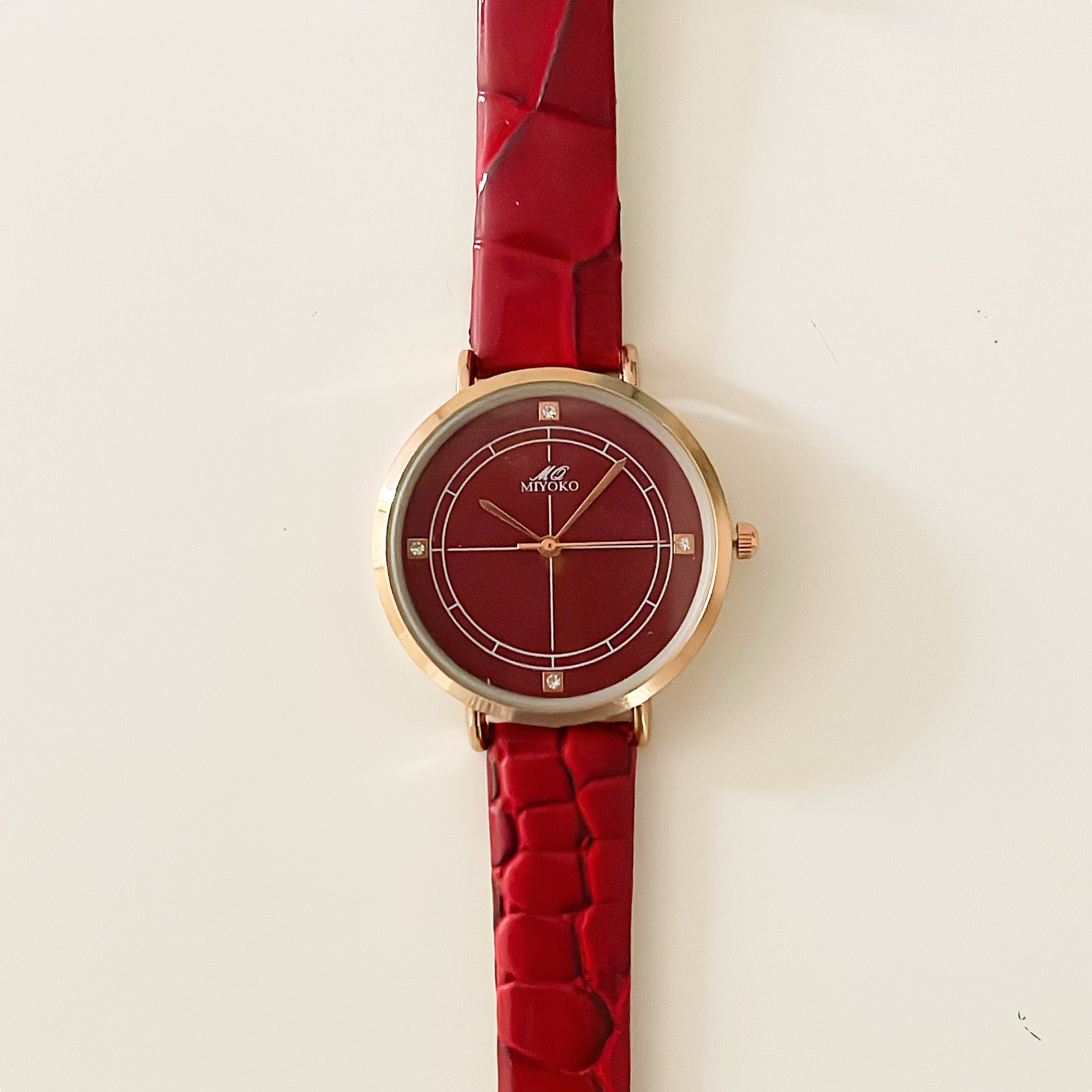 Red Target Leather Watch – Miyoko Watches