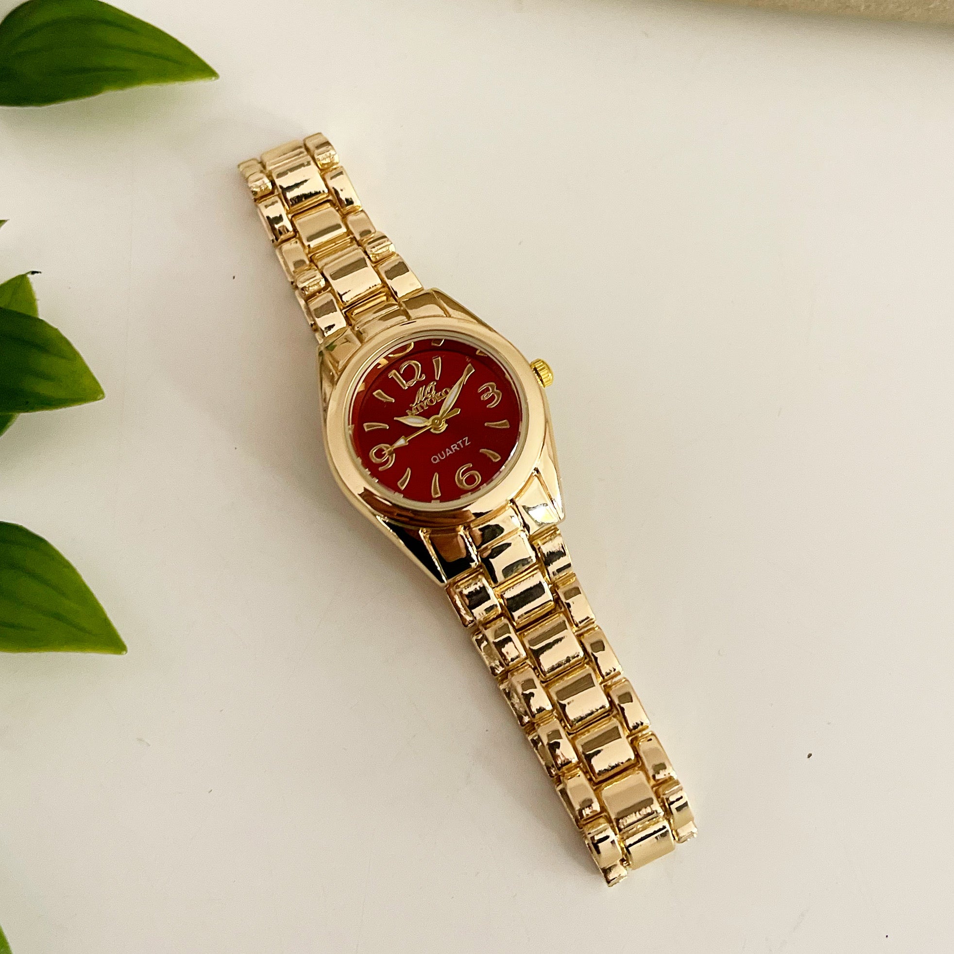 Gold Red Pulse Metal Watch – Miyoko Watches