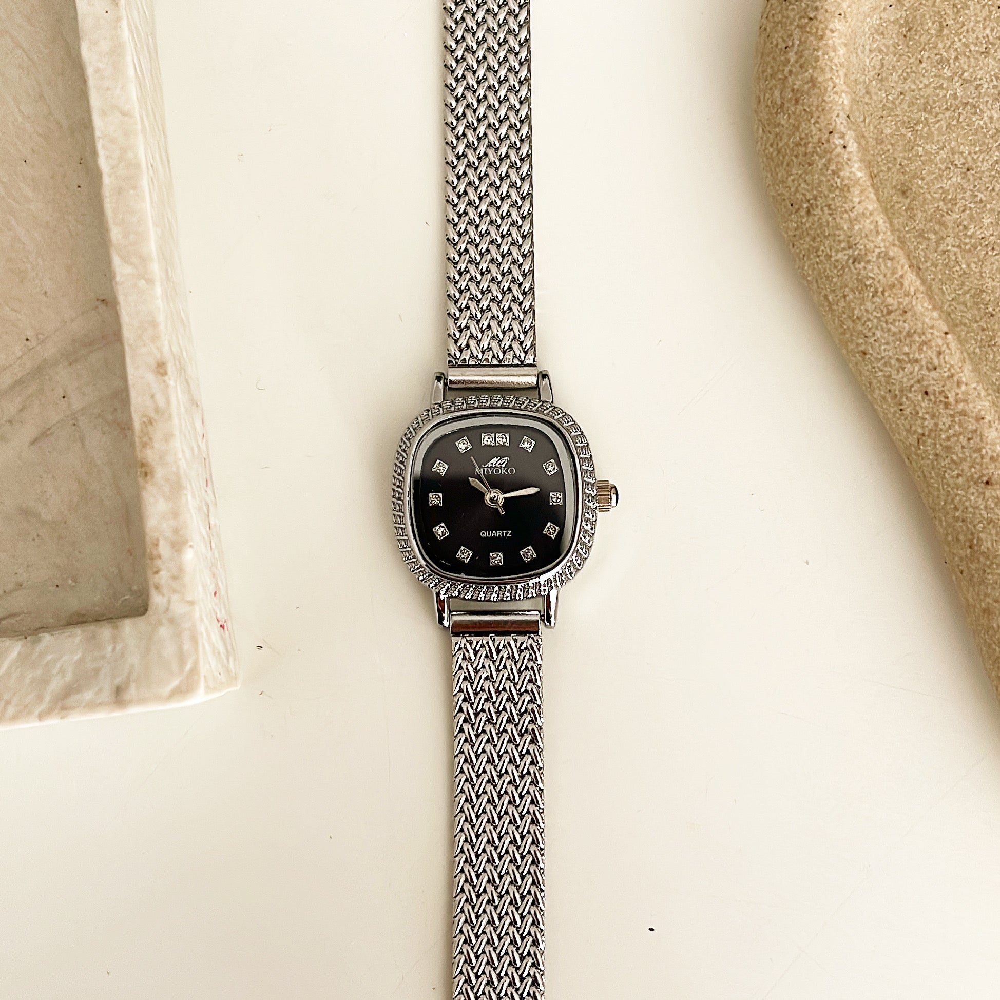 Silver Black Royal Square Metal Watch – Miyoko Watches