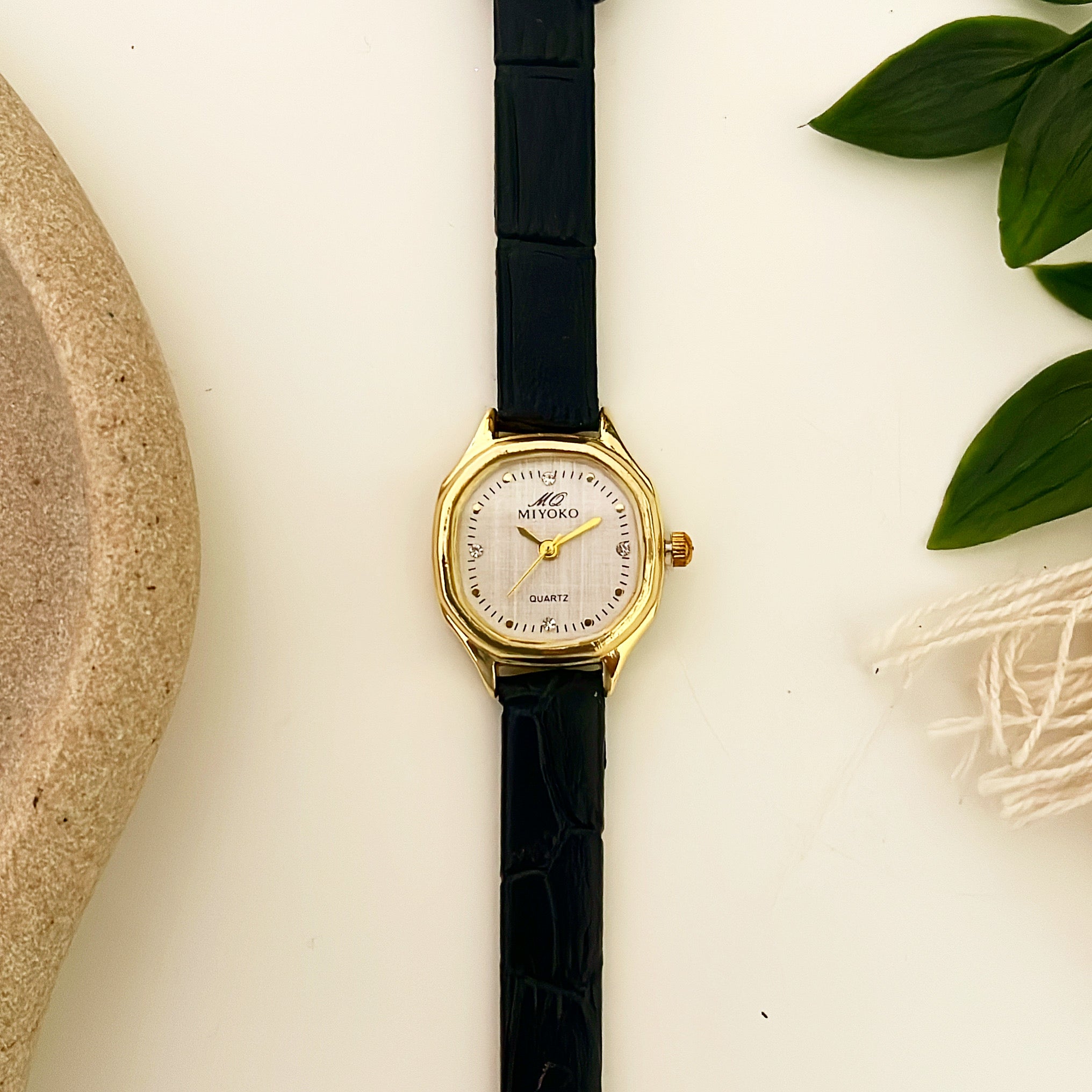 Black White BusinessGal Leather Watch – Miyoko Watches