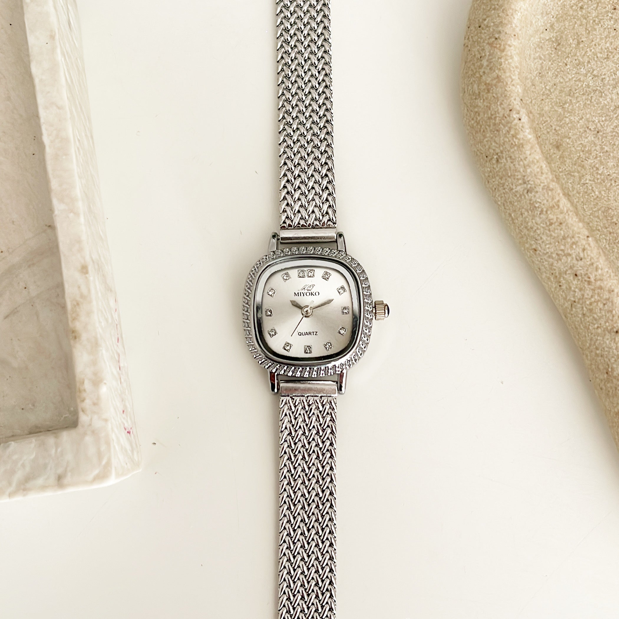 Silver White Royal Square Metal Watch – Miyoko Watches