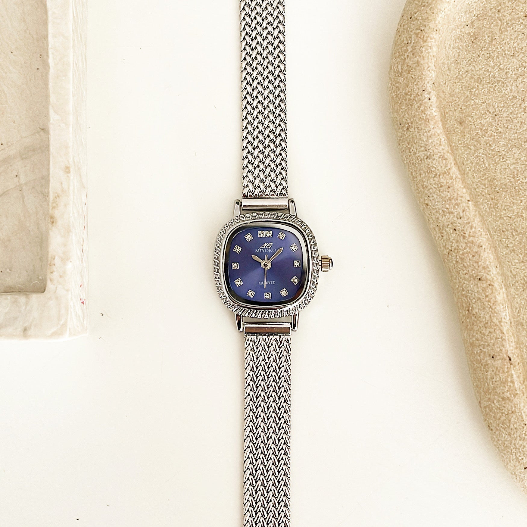 Silver Blue Royal Square Metal Watch – Miyoko Watches