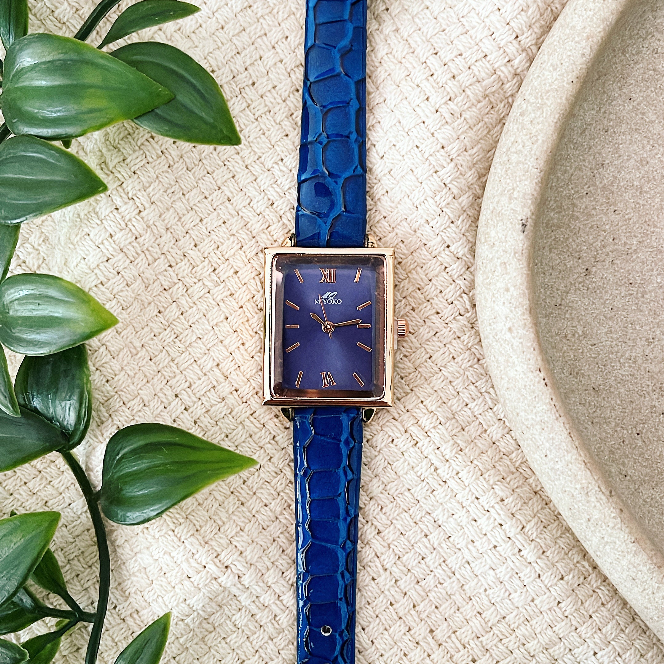 Blue Vintage Leather Watch – Miyoko Watches