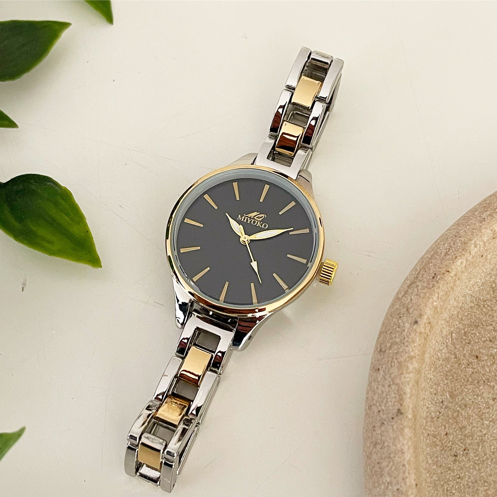 Mixed Black Lyra Metal Watch – Miyoko Watches