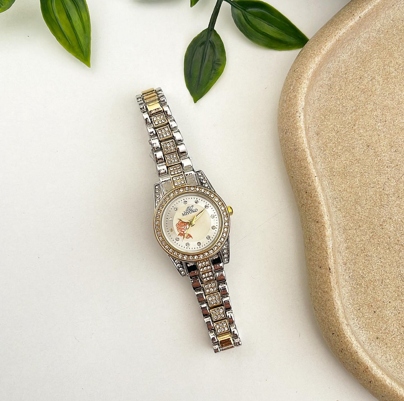 Mixed Gold Blossom Metal Watch – Miyoko Watches