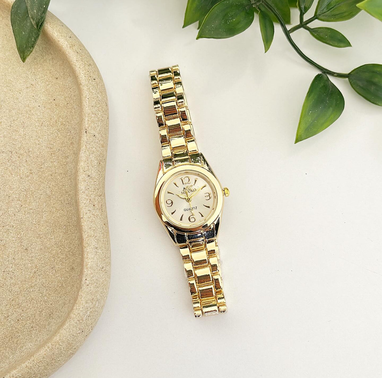 Gold White Pulse Metal Watch – Miyoko Watches