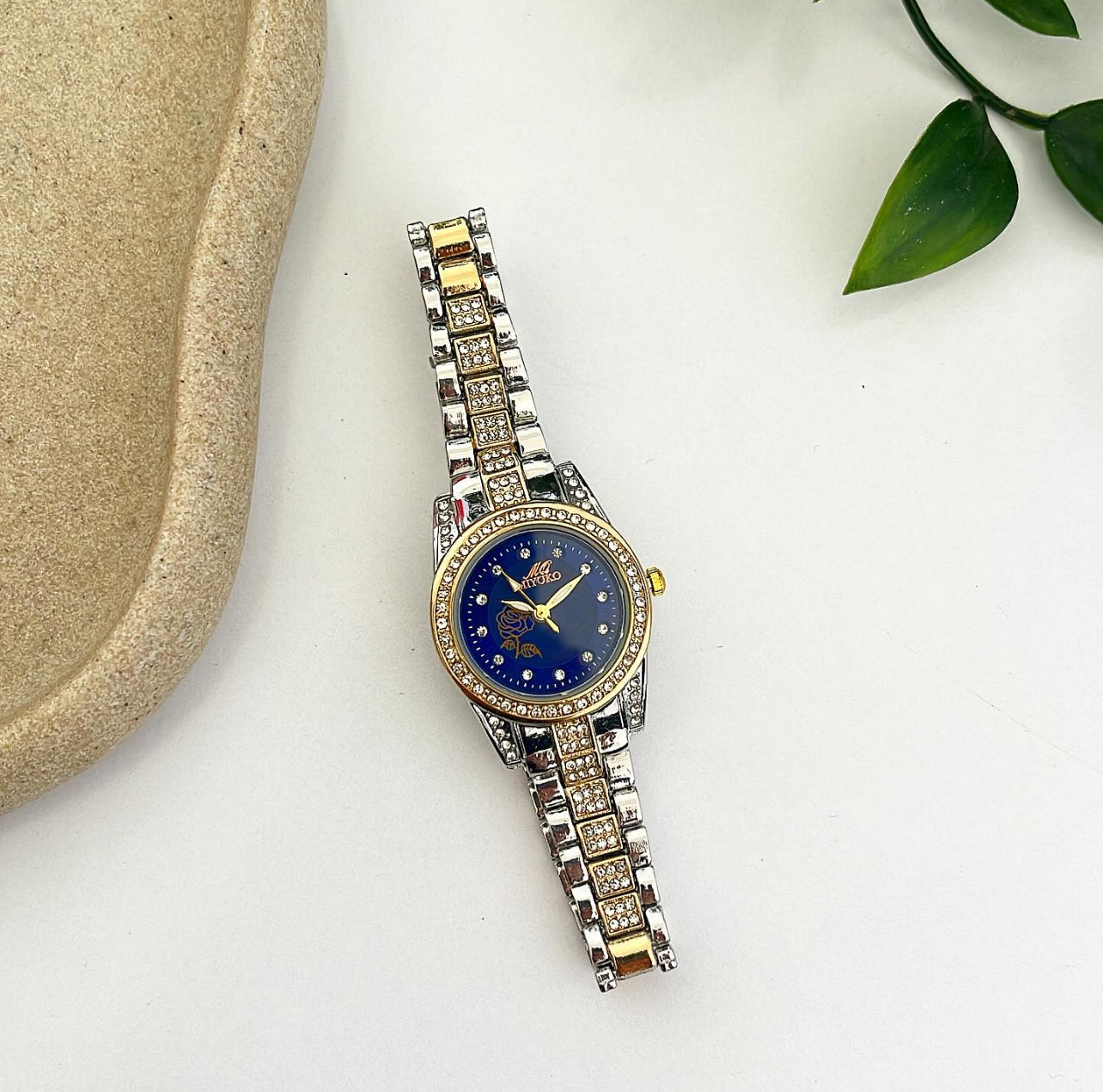 Mixed Blue Blossom Metal Watch – Miyoko Watches