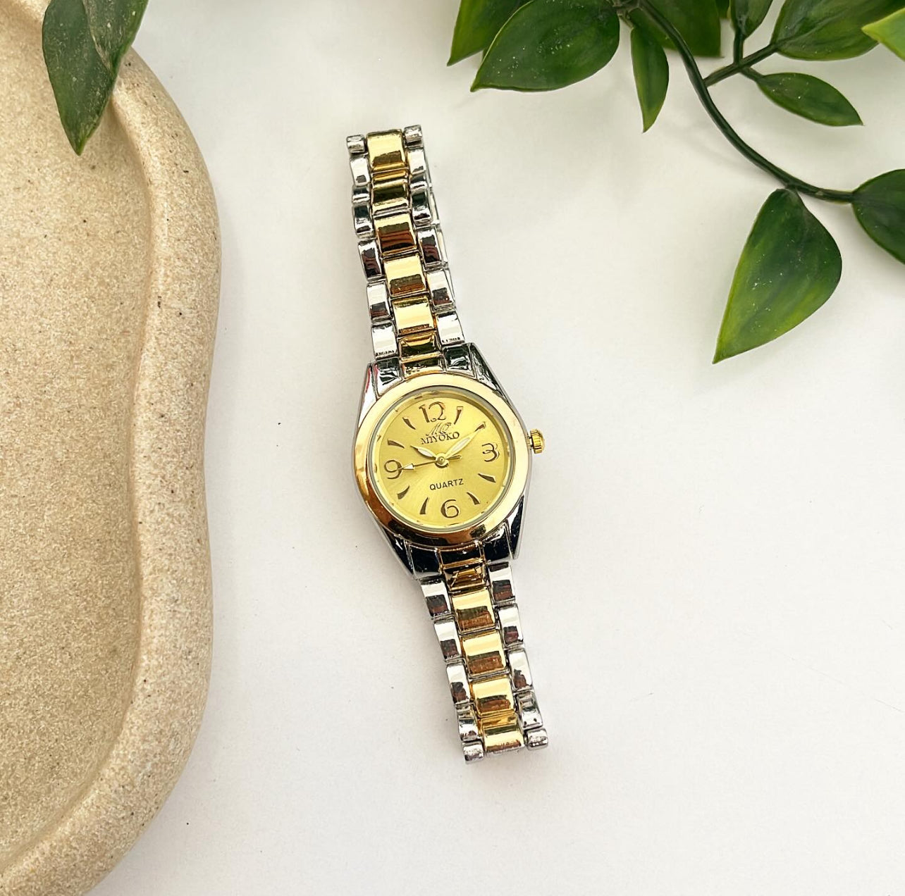 Mixed Golden Pulse Metal Watch – Miyoko Watches