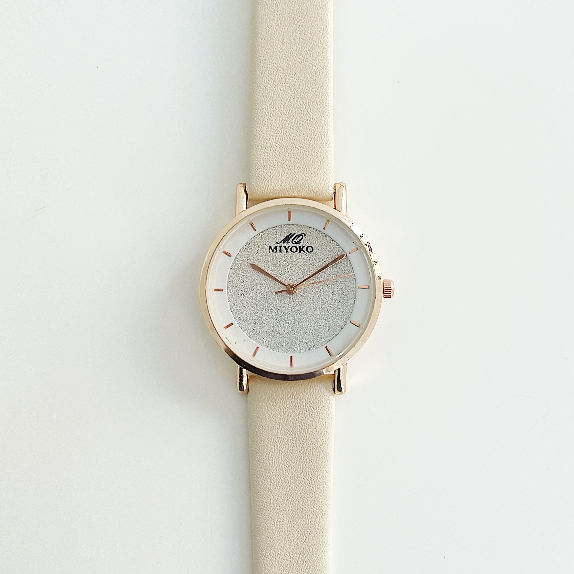 Beige Summer Leather Watch – Miyoko Watches