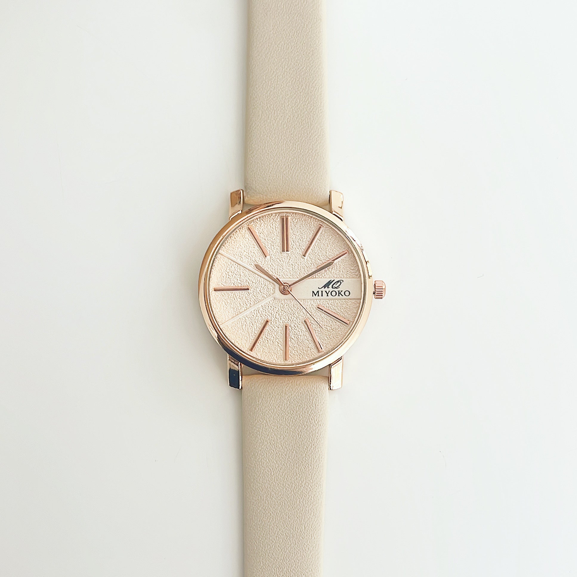 Beige Classic Leather Watch – Miyoko Watches
