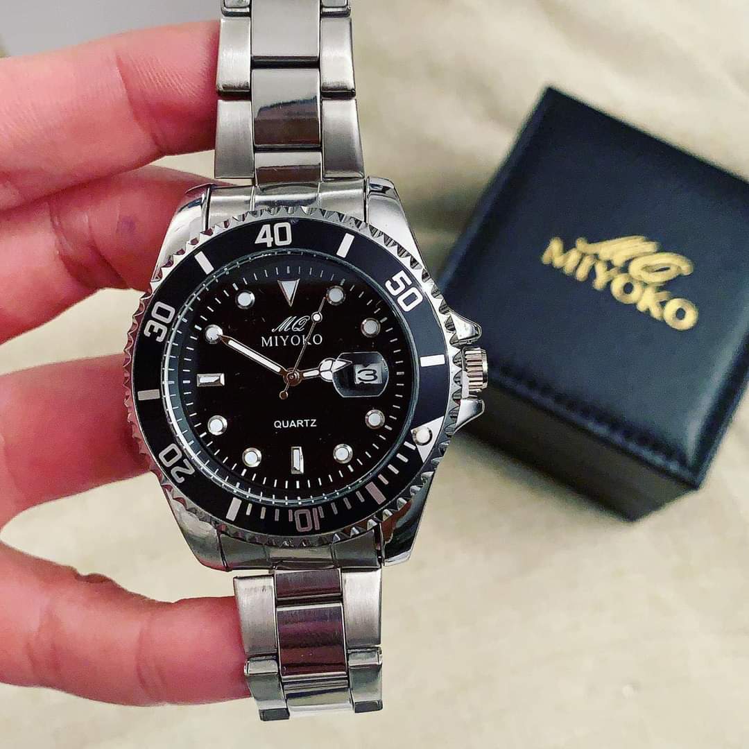 Silver In Black Classy Men's Watch – Miyoko Watches