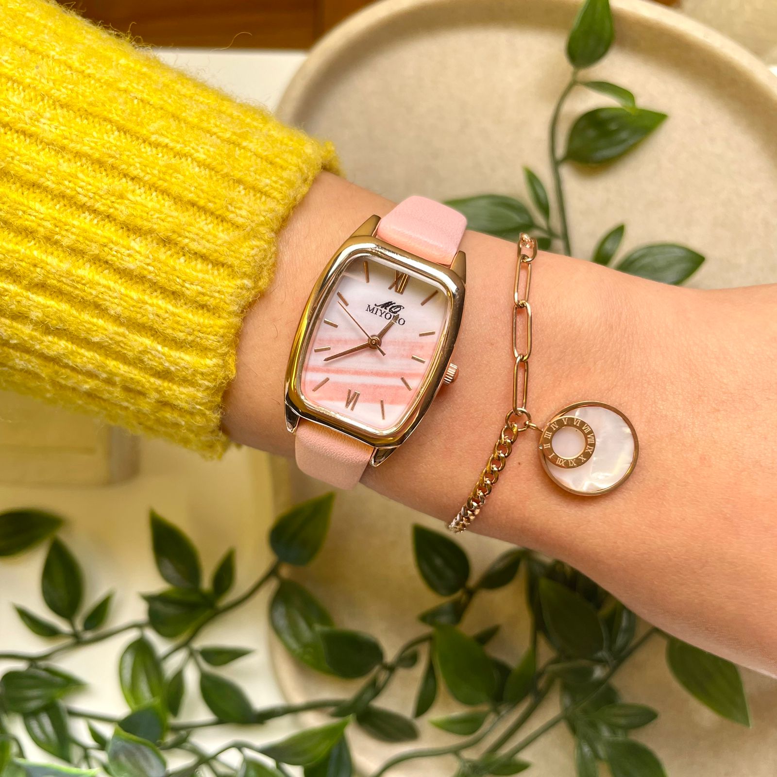 Pink Leather Watch Set – Miyoko Watches