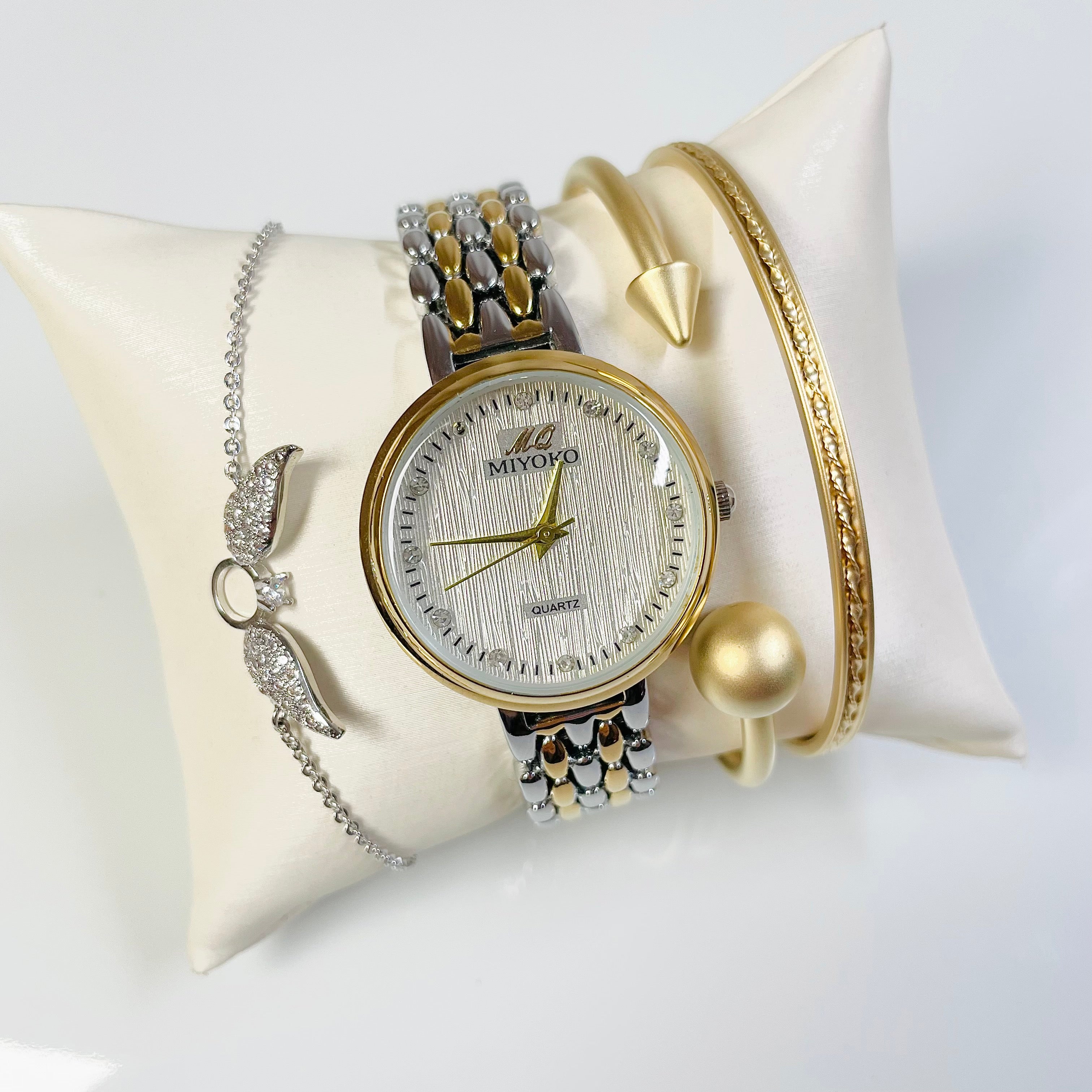 Mixed Gold Squared Diamond Watch Set – Miyoko Watches