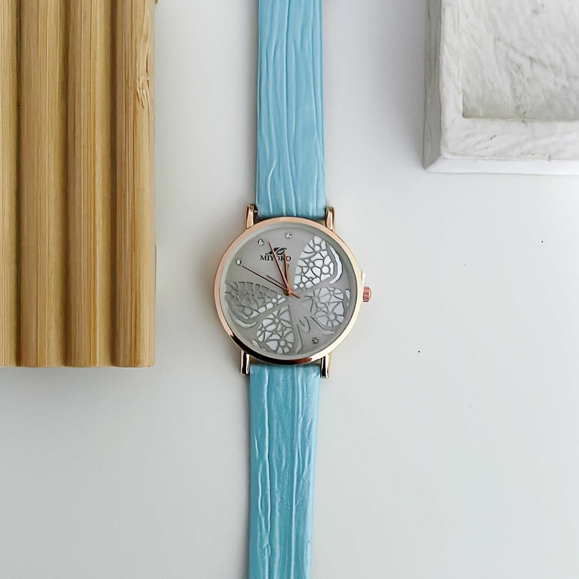Baby Blue Butterfly Leather Watch – Miyoko Watches