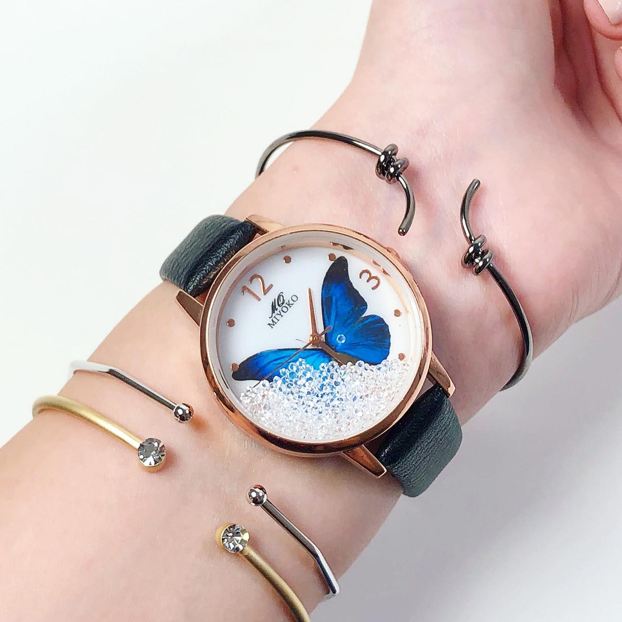 Black Butterfly With Diamonds Watch Set – Miyoko Watches