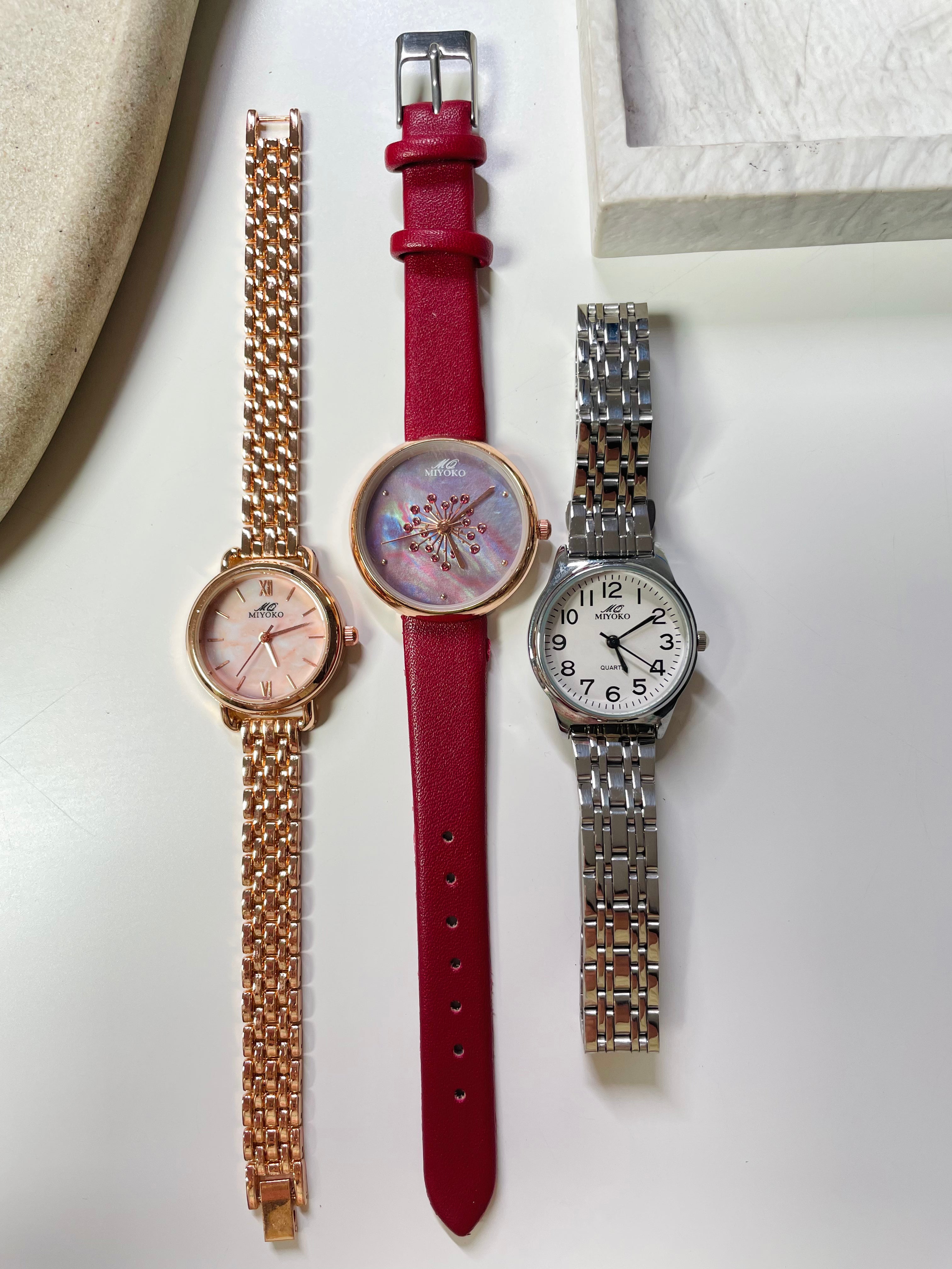 Wine Red Triple Mates Watches – Miyoko Watches
